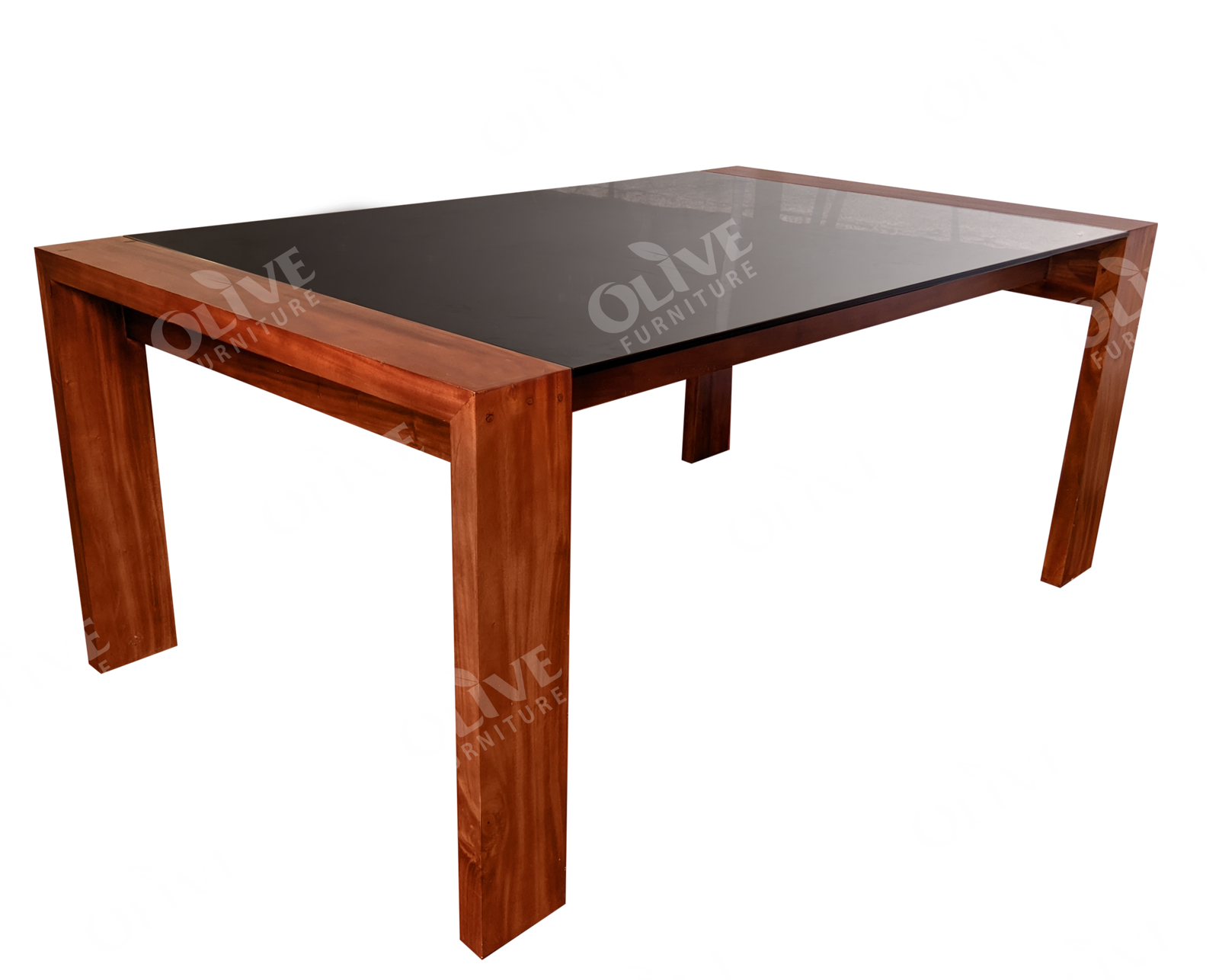 DINING TABLE 6X3.5 MIDDLE GLASS MH RW